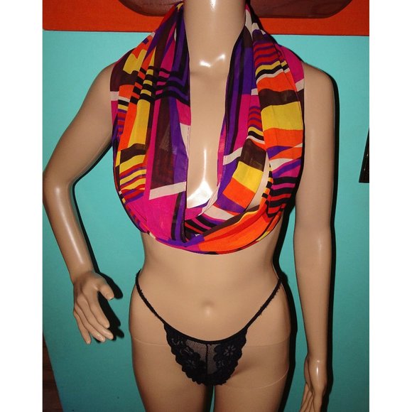 Susan Graver | Accessories | Vintage Susan Graver Colorful Infinity Scarf Pinup Retro Glam Head ...